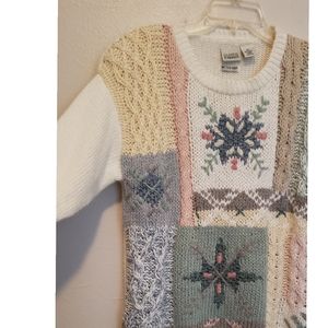 Classic Elements | Sweaters | Vintage Handknitted Pastel Patchwork ...